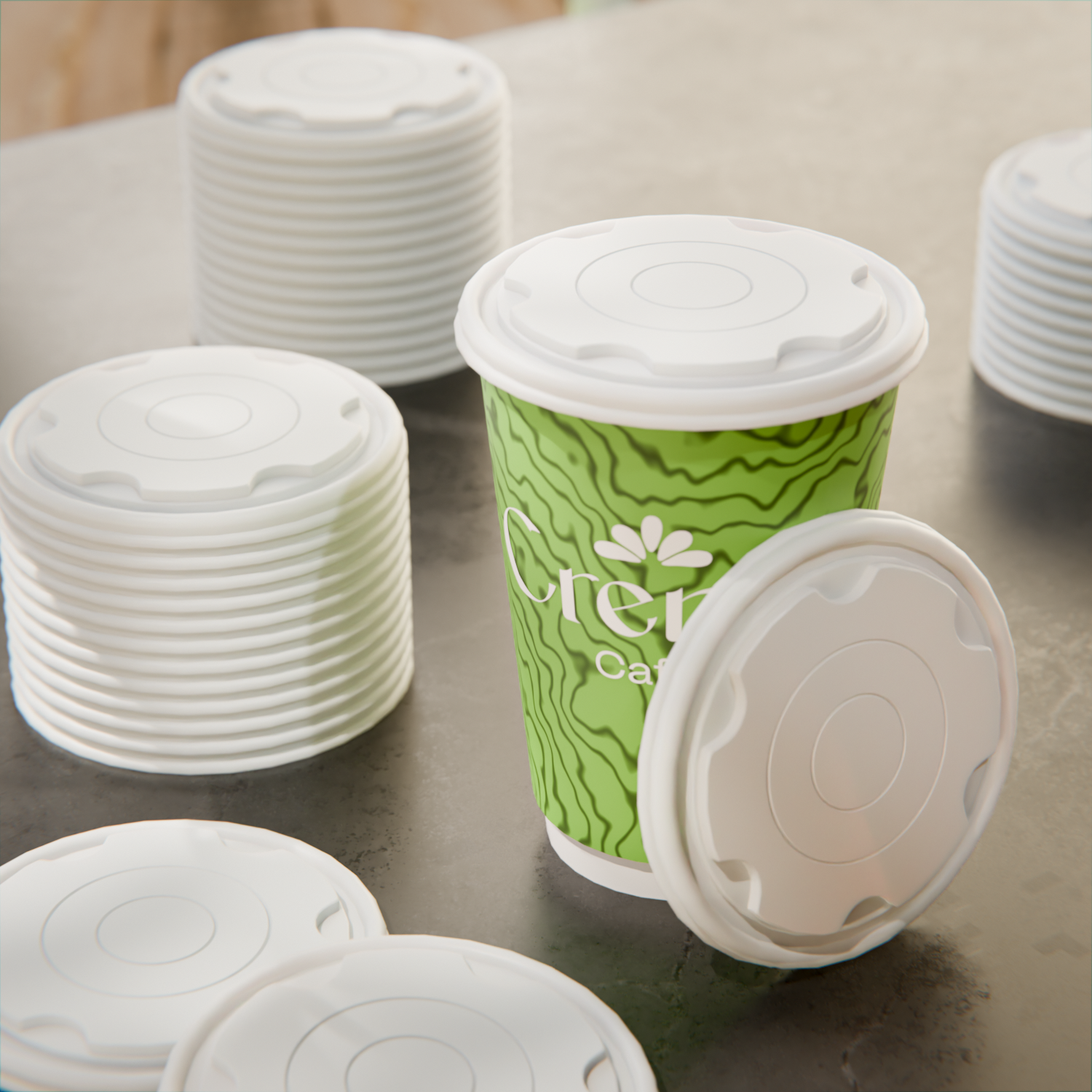 Round White PLA Plastic Lid - Compostable, Fits 12, 16, 24 & 32 oz Sou ...
